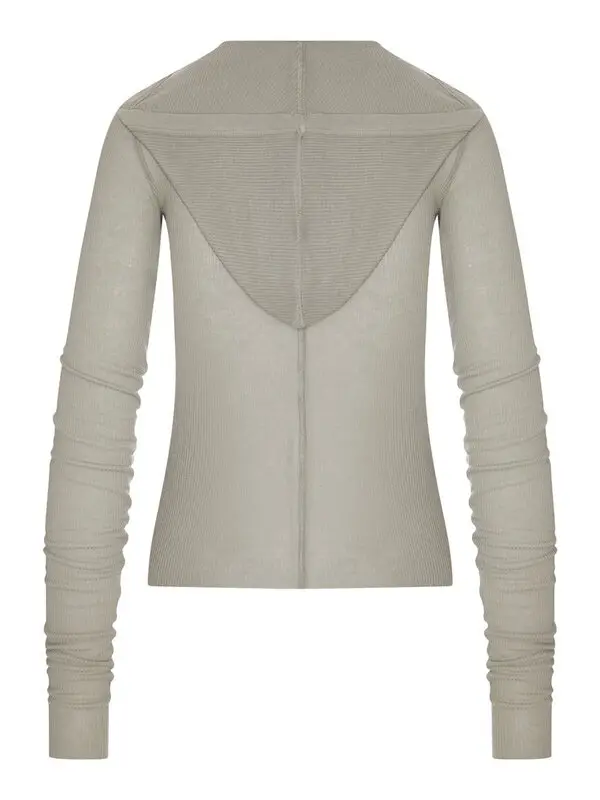 Rick Owens Ribbed Knit Hoodie