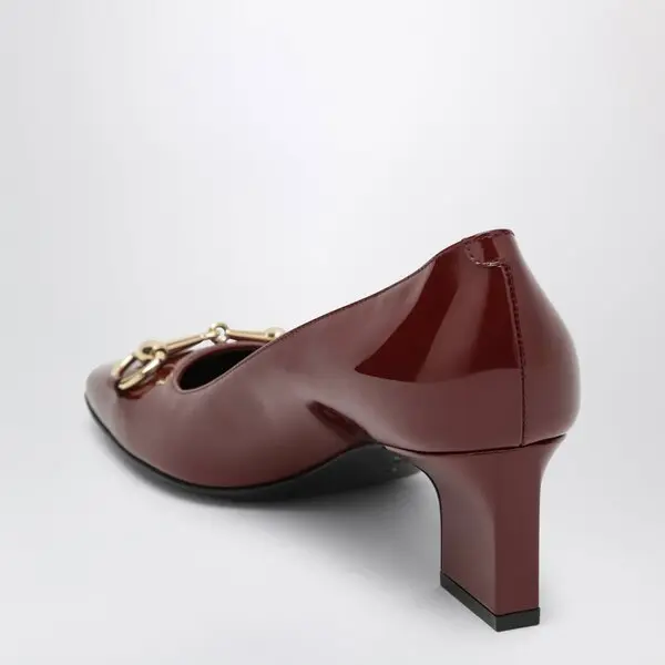 Gucci Burgundy Signora Pumps In Patent Leather
