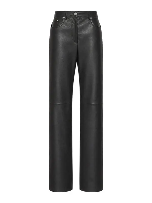 Sportmax 5-pocket Leather And Suede Trousers