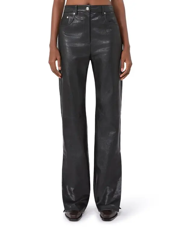 Sportmax 5-pocket Leather And Suede Trousers