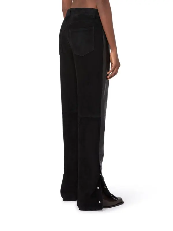 Sportmax 5-pocket Leather And Suede Trousers