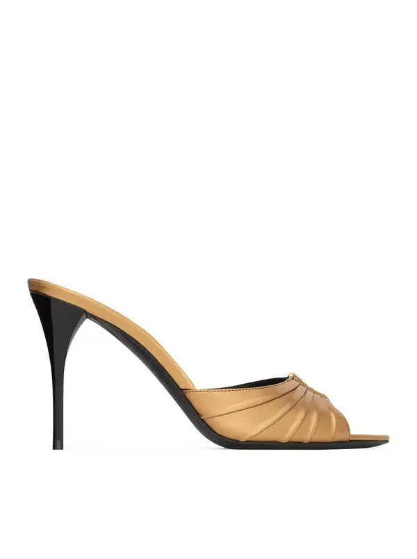Saint Laurent Metallic Leather Babylone Mules