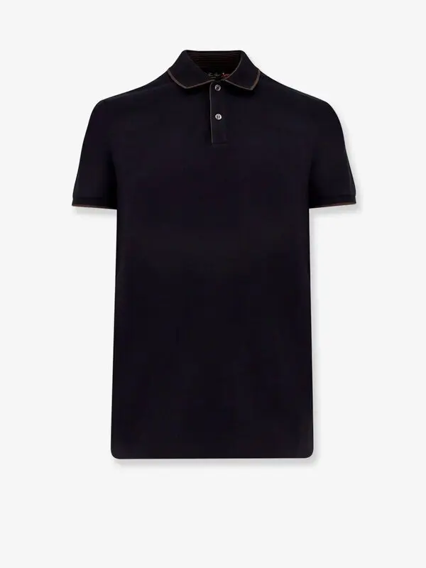 Loro Piana Brentwood Cotton Pique Polo Shirt - Black