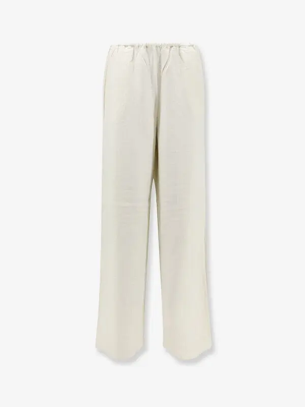 TOTEME Monogram Flannel Trousers - Cream