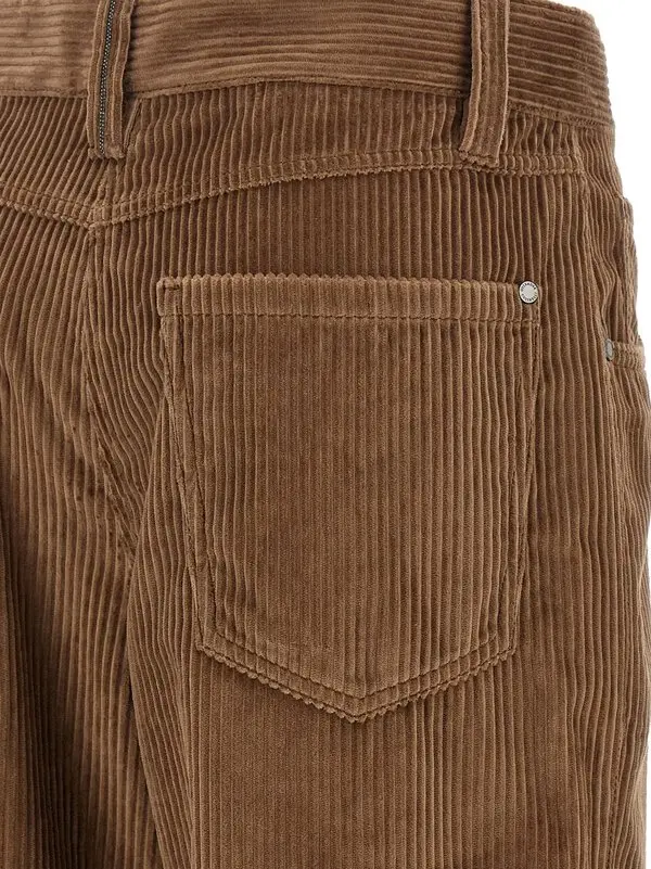 Brunello Cucinelli Corduroy Trousers With Monili Detail