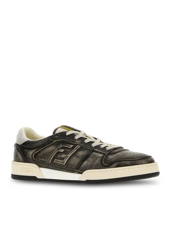 Fendi Black Leather Match Sneakers