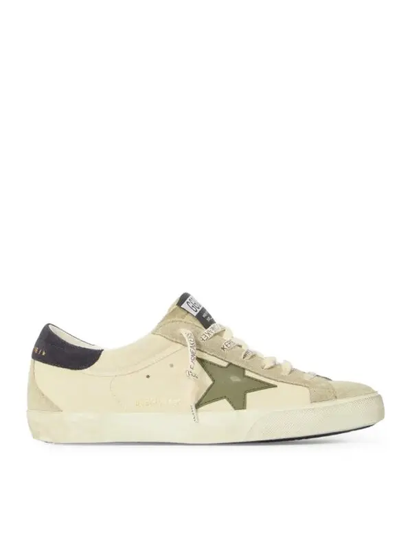 GOLDEN GOOSE Super-star Leather Sneakers With Suede Inserts - Multicolor