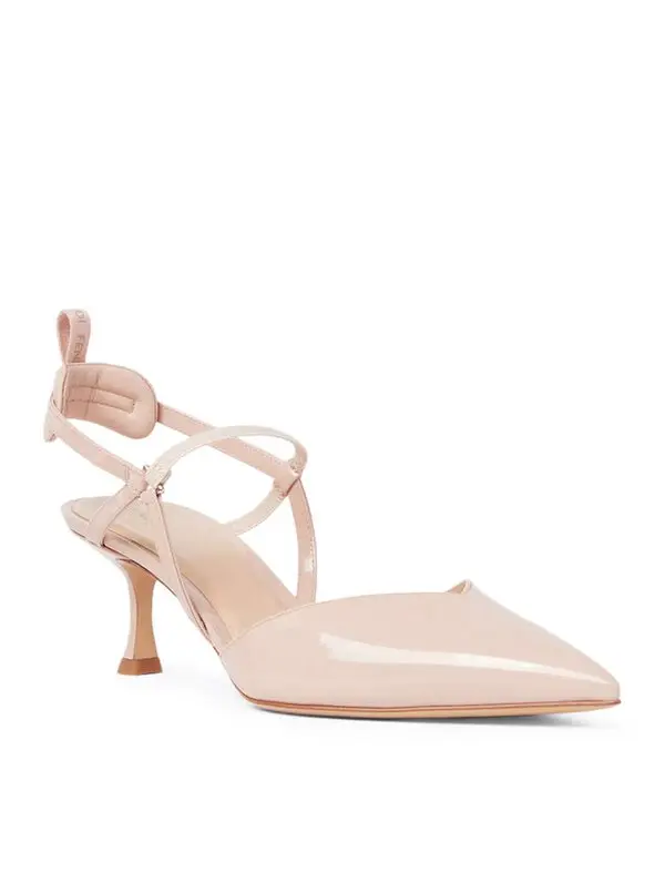Fendi Very Colibrì Slingback With Medium Heel In Patent Leather