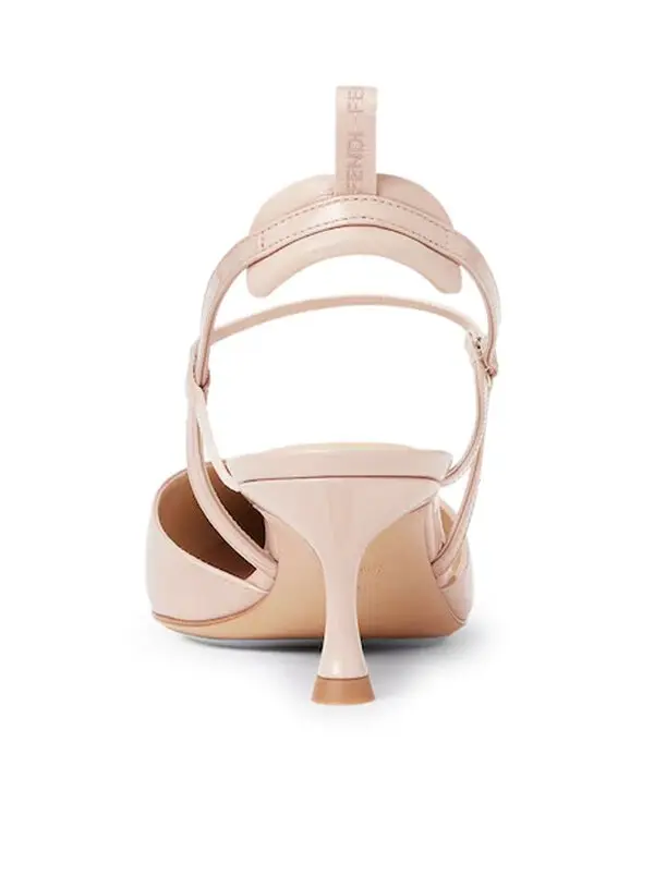 Fendi Very Colibrì Slingback With Medium Heel In Patent Leather