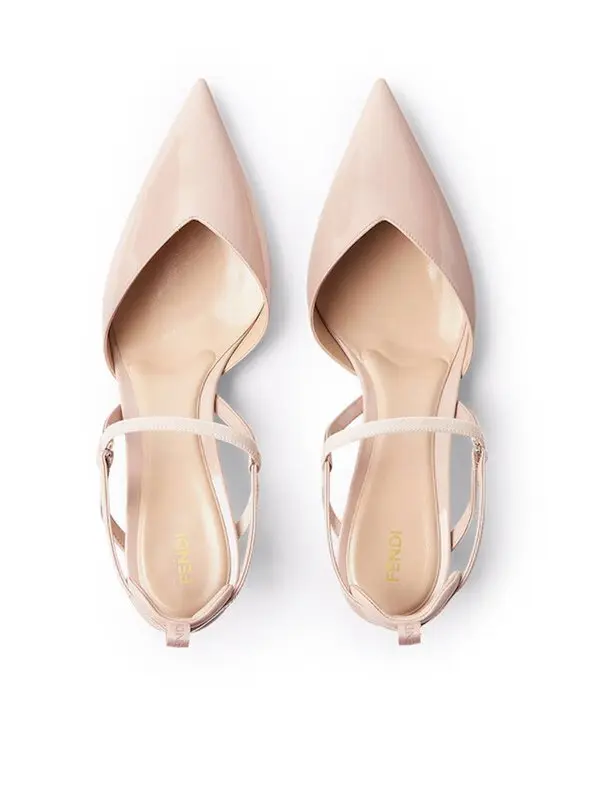 Fendi Very Colibrì Slingback With Medium Heel In Patent Leather