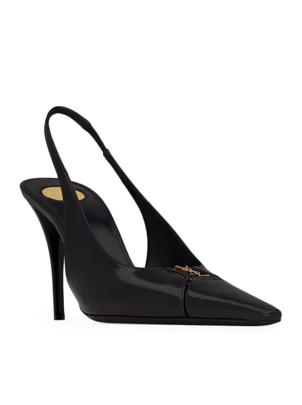 Saint Laurent Babylone Breteuil Open Back Pump In Smooth Leather