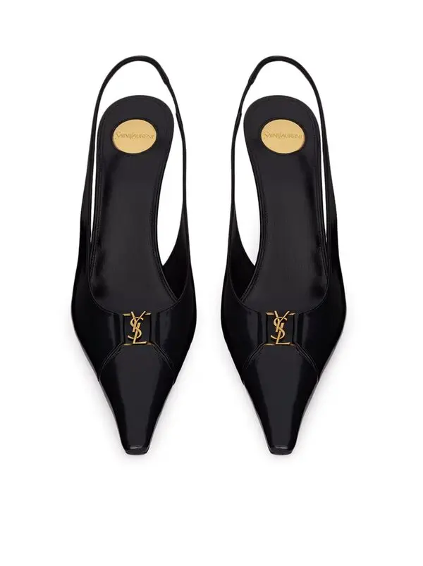 Saint Laurent Babylone Breteuil Open Back Pump In Smooth Leather