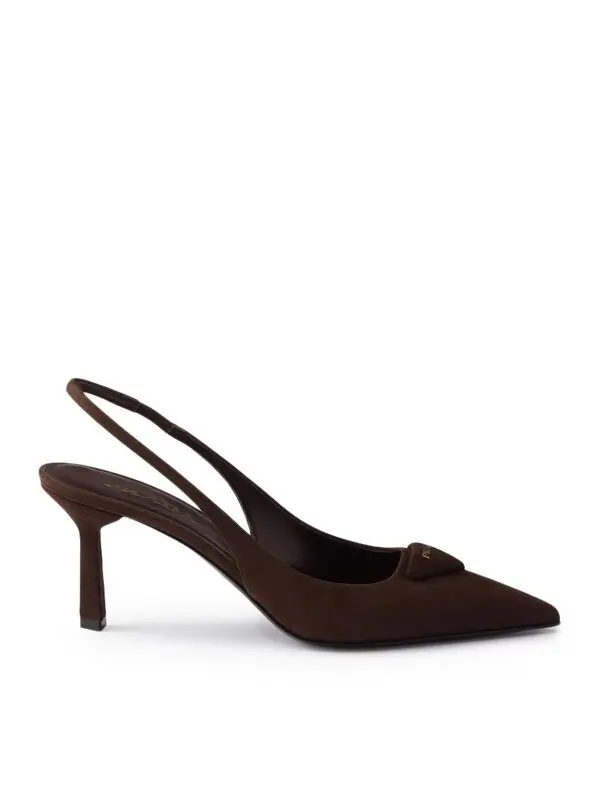 Prada Slingback Suede Leather Pumps