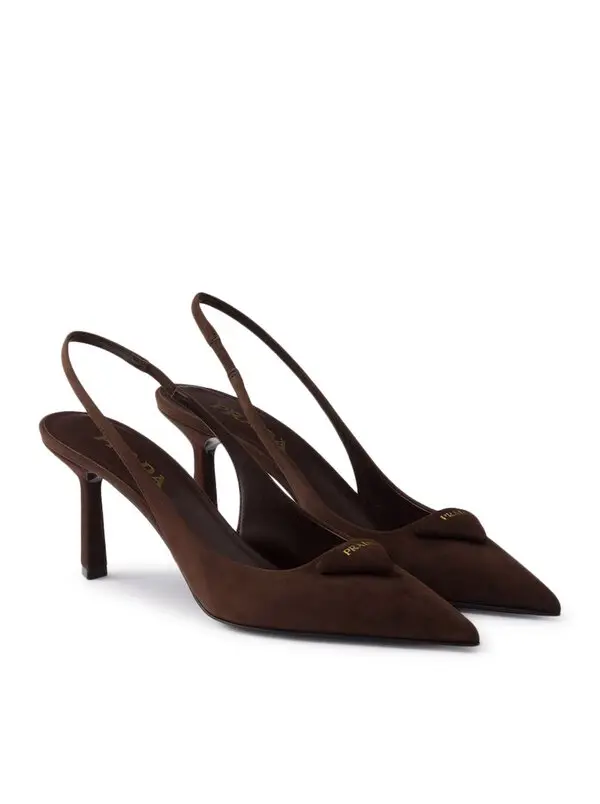 Prada Slingback Suede Leather Pumps