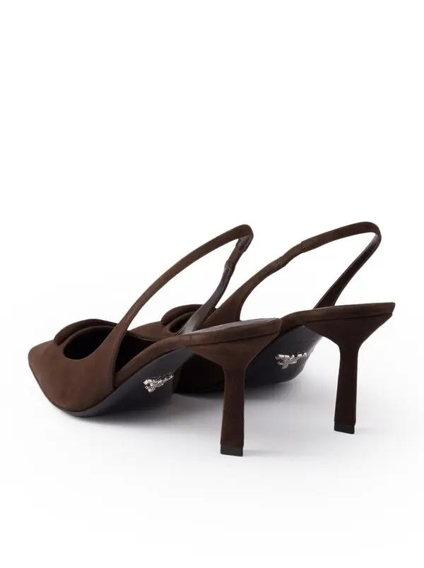 Prada Slingback Suede Leather Pumps