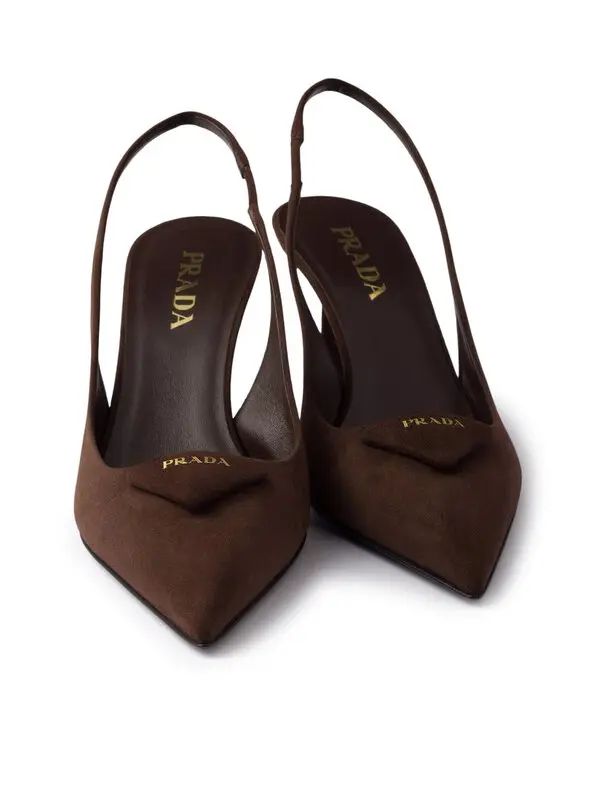Prada Slingback Suede Leather Pumps