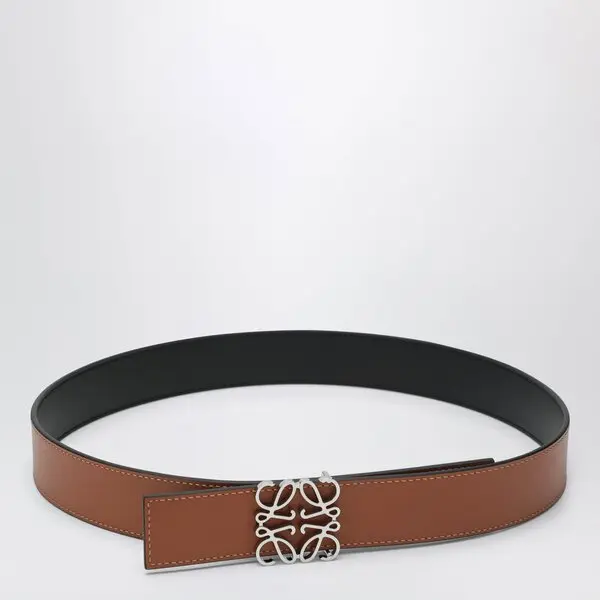 Loewe Reversible Anagram Belt In Brown - Black