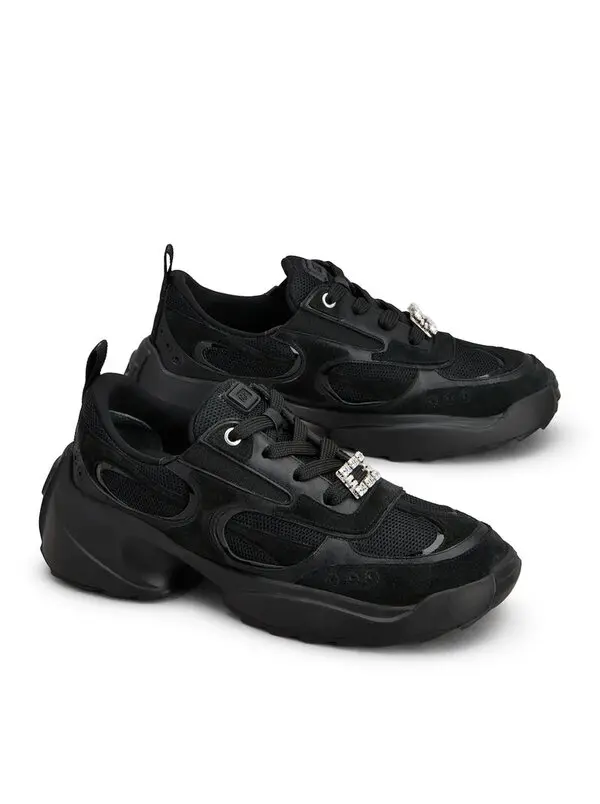 ROGER VIVIER Viv' On The Run Leather And Fabric Sneakers