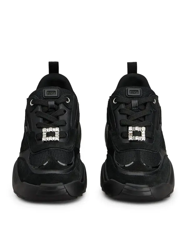 ROGER VIVIER Viv' On The Run Leather And Fabric Sneakers