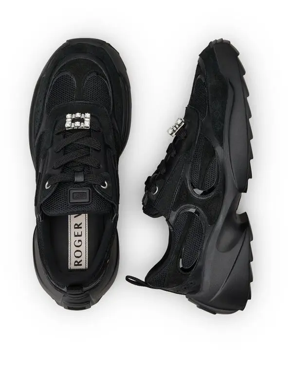 ROGER VIVIER Viv' On The Run Leather And Fabric Sneakers