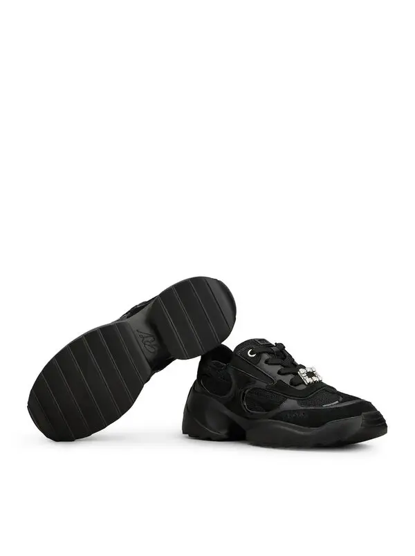 ROGER VIVIER Viv' On The Run Leather And Fabric Sneakers