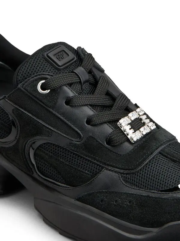 ROGER VIVIER Viv' On The Run Leather And Fabric Sneakers