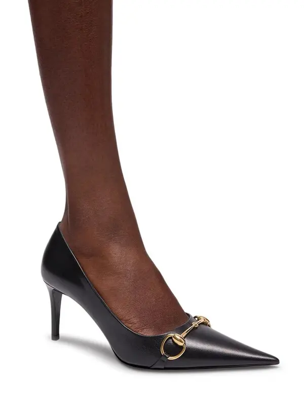Gucci Leather Pumps With Horsebit Detail