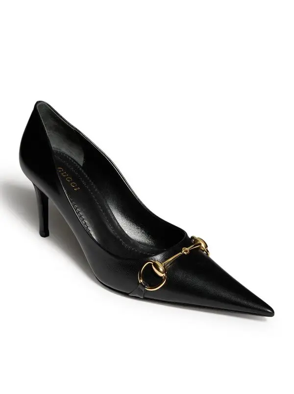 Gucci Leather Pumps With Horsebit Detail