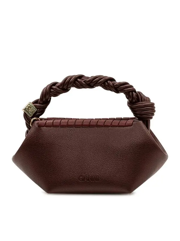 GANNI Bou Mini Tressé Shoulder Bag In Hammered Leather