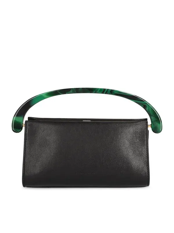 Dries Van Noten Small Smooth Leather Bag With Resin Handle