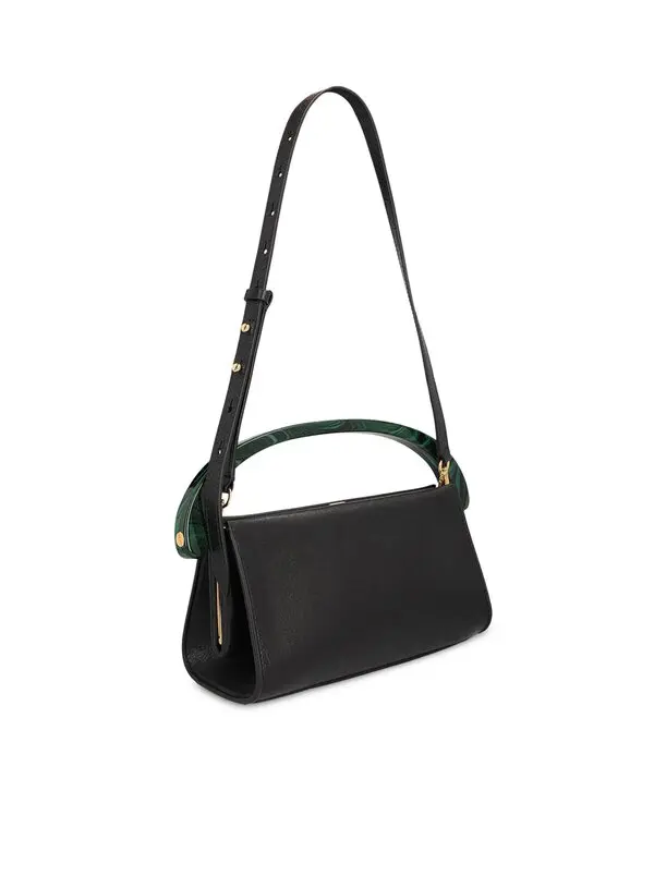 Dries Van Noten Small Smooth Leather Bag With Resin Handle