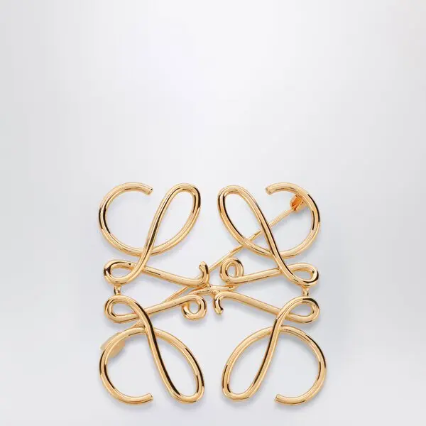 Loewe Anagram Brooch In Gold Metal - Silver