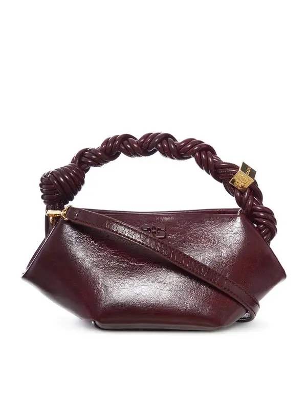 GANNI Crackled Leather Mini Bou Bag