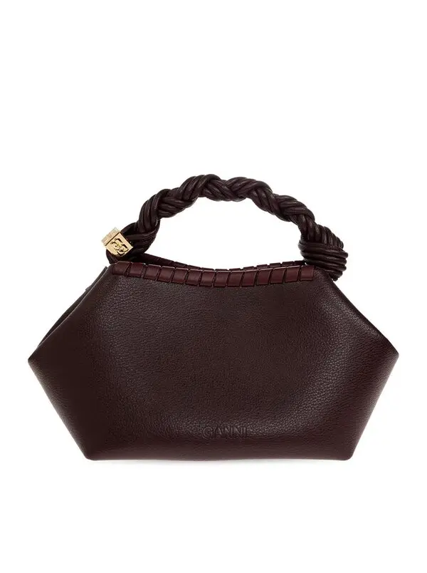 GANNI Small Bou Tressé Bag In Grained Leather