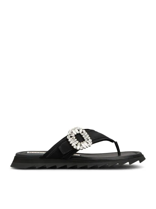 ROGER VIVIER Sliding Flip Flat In Satin