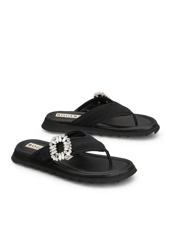 ROGER VIVIER Sliding Flip Flat In Satin