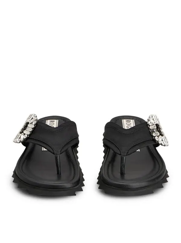 ROGER VIVIER Sliding Flip Flat In Satin