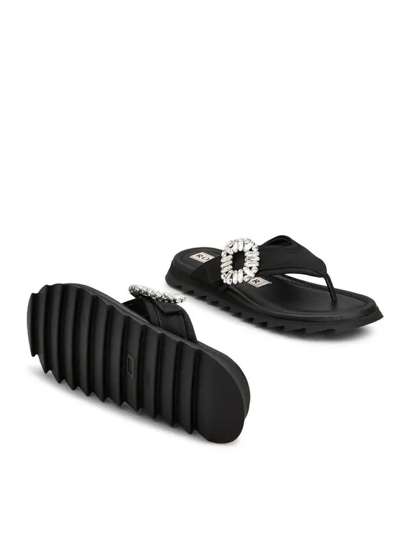 ROGER VIVIER Sliding Flip Flat In Satin