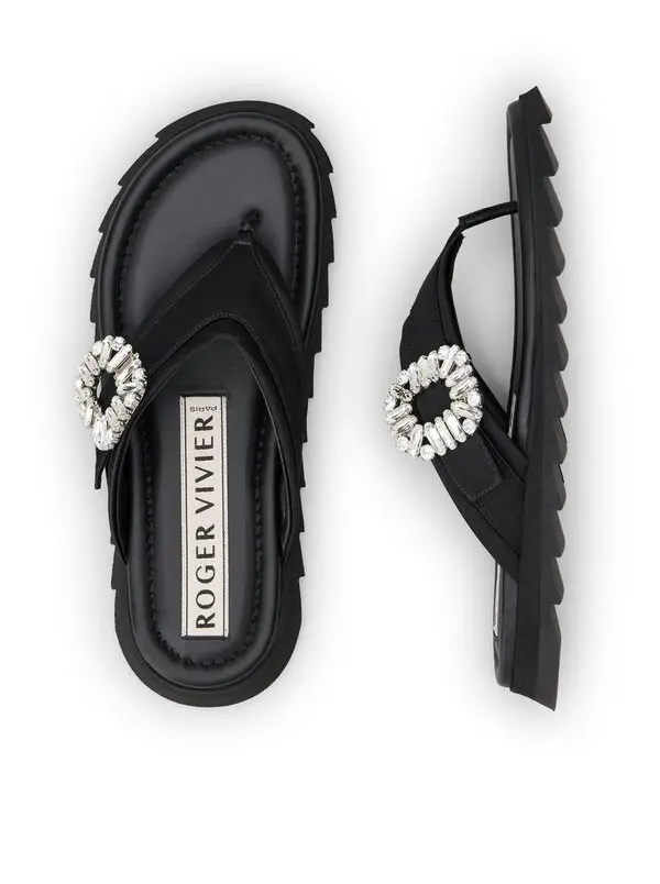 ROGER VIVIER Sliding Flip Flat In Satin