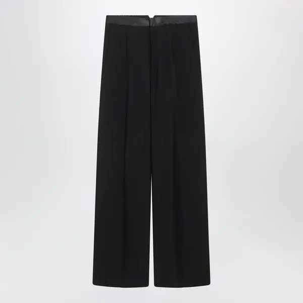 MAISON MARGIELA Virgin Wool Tuxedo Trousers With Satin Details - Black