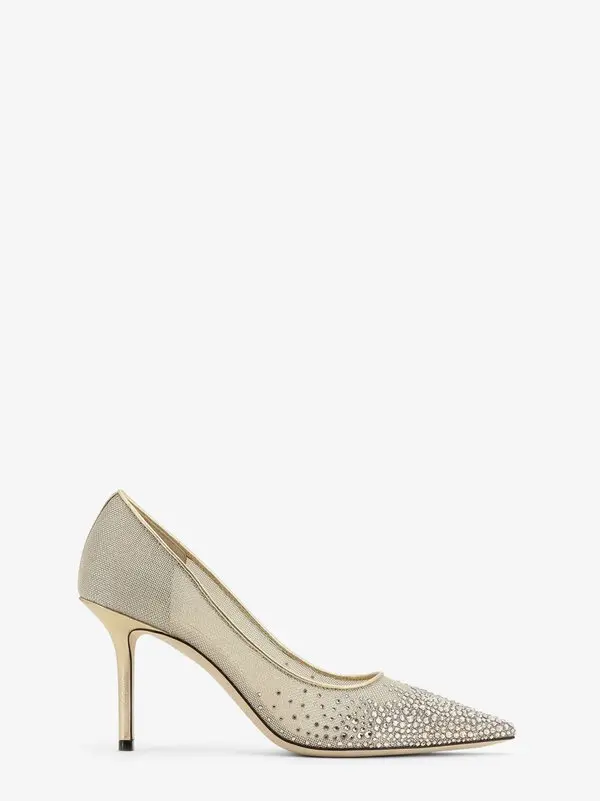 JIMMY CHOO Love 85 Mesh Pumps With Crystals