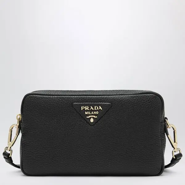 Prada Small Leather Shoulder Bag - Black
