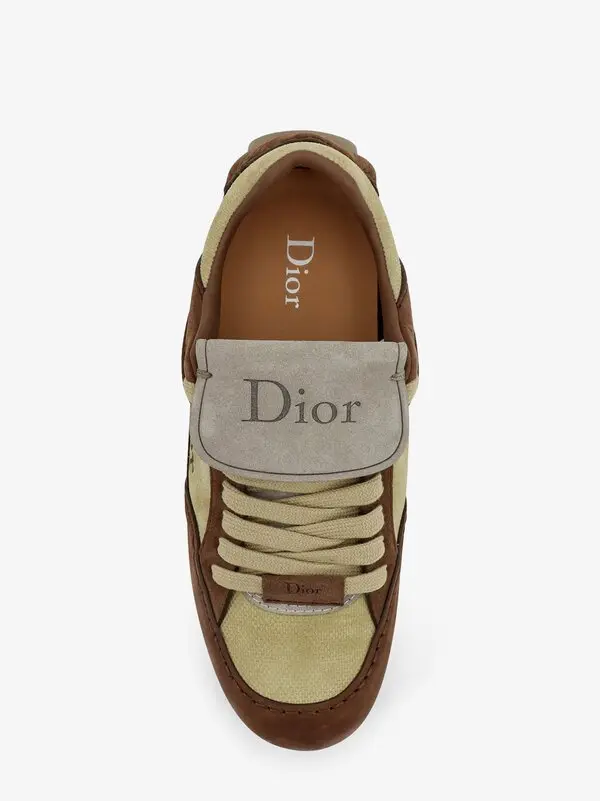 Dior Derby Roadienabuk Sneakers With Leather Inserts