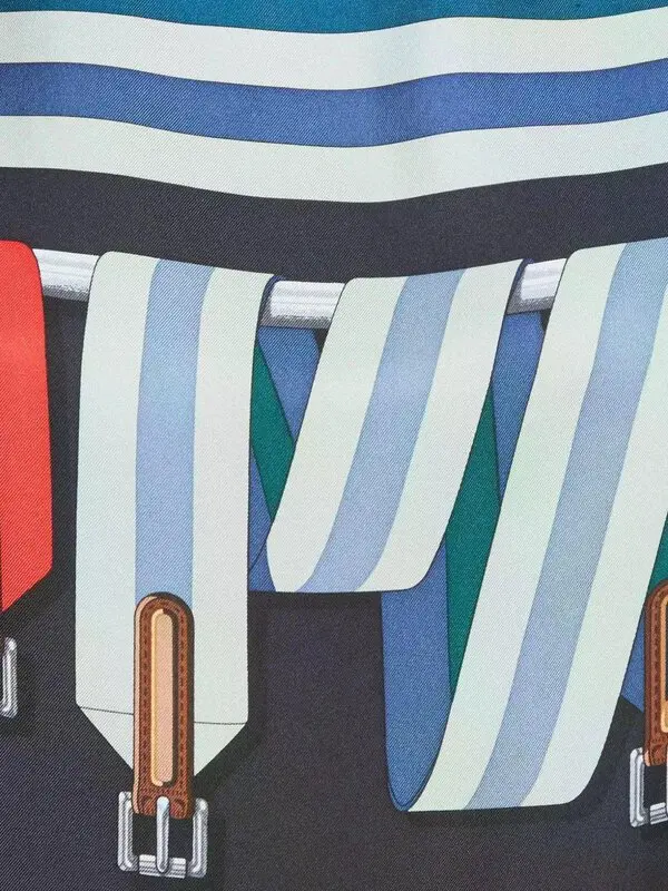 Hermès Graphic-print Short-sleeve Blouse
