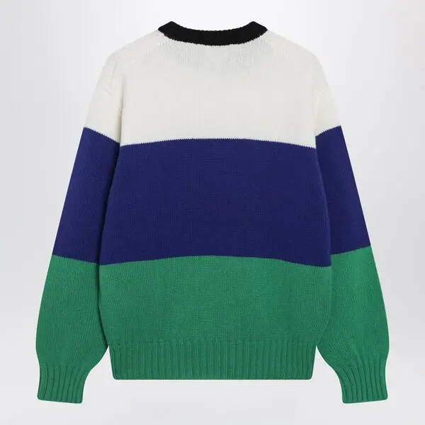 JW Anderson Blue Menâ€s Striped Merino Wool Sweater