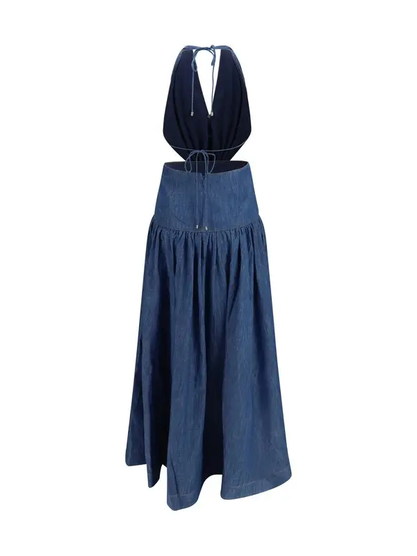 Zimmermann Echo Halterneck Denim Dress