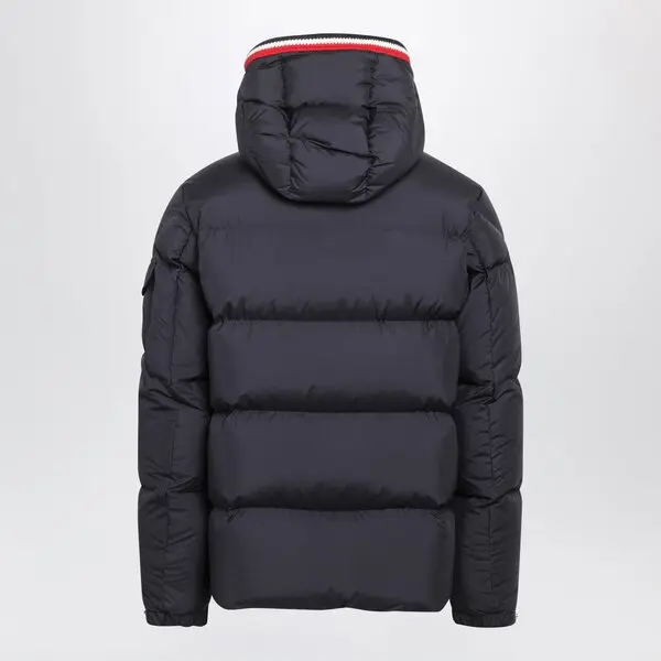 Moncler Navy Lacfroid Short Down Jacket In Polyester With Hood
