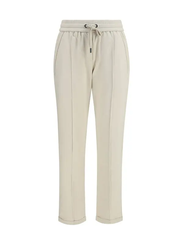 Brunello Cucinelli Track Stretch-fleece Pants With Monili Detailing - Multicolor