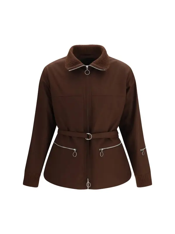 Prada Technical Fabric Jacket With Belt