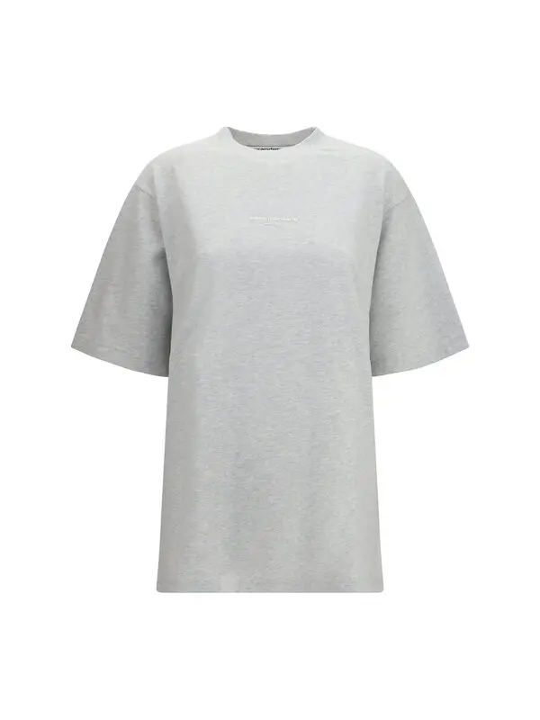 Alexander Wang Short-sleeve T-shirt With Central Logo Print - Gray